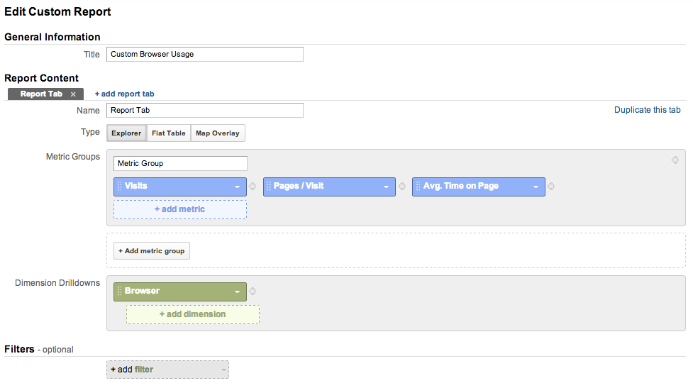 How to Create a Basic Google Analytics Custom Report