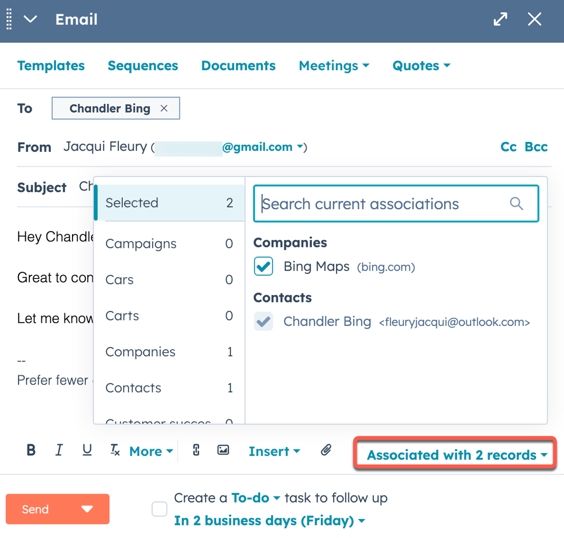 Send and manage one-to-one emails