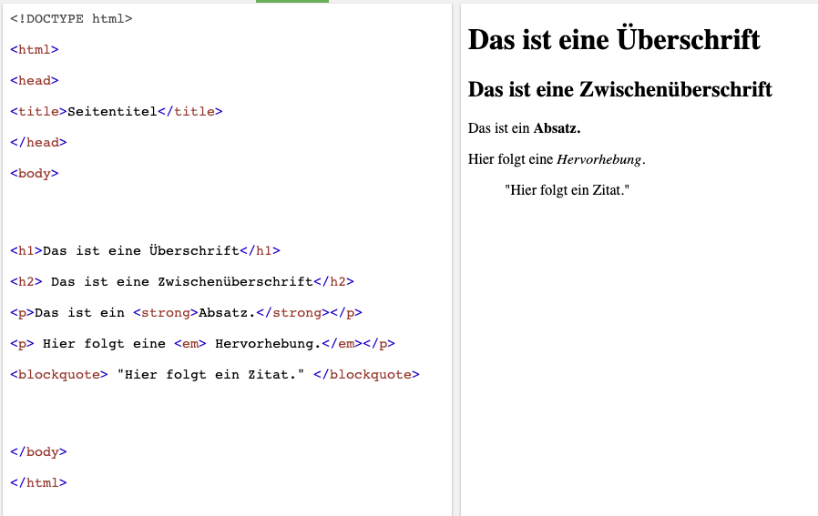 Übersicht: Die wichtigsten HTML-Befehle