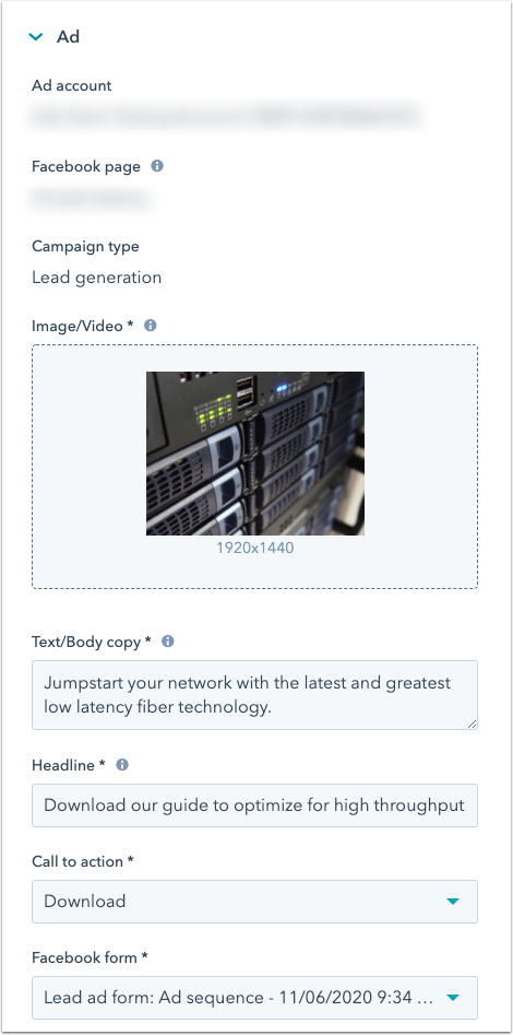 Create Facebook ad sequences in HubSpot