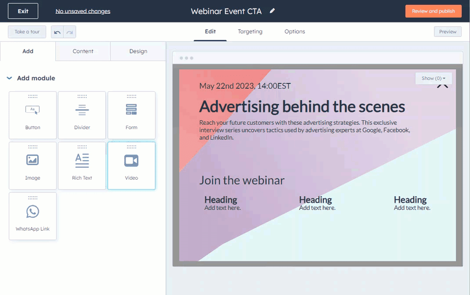 Add videos to your calls-to-action (CTAs)