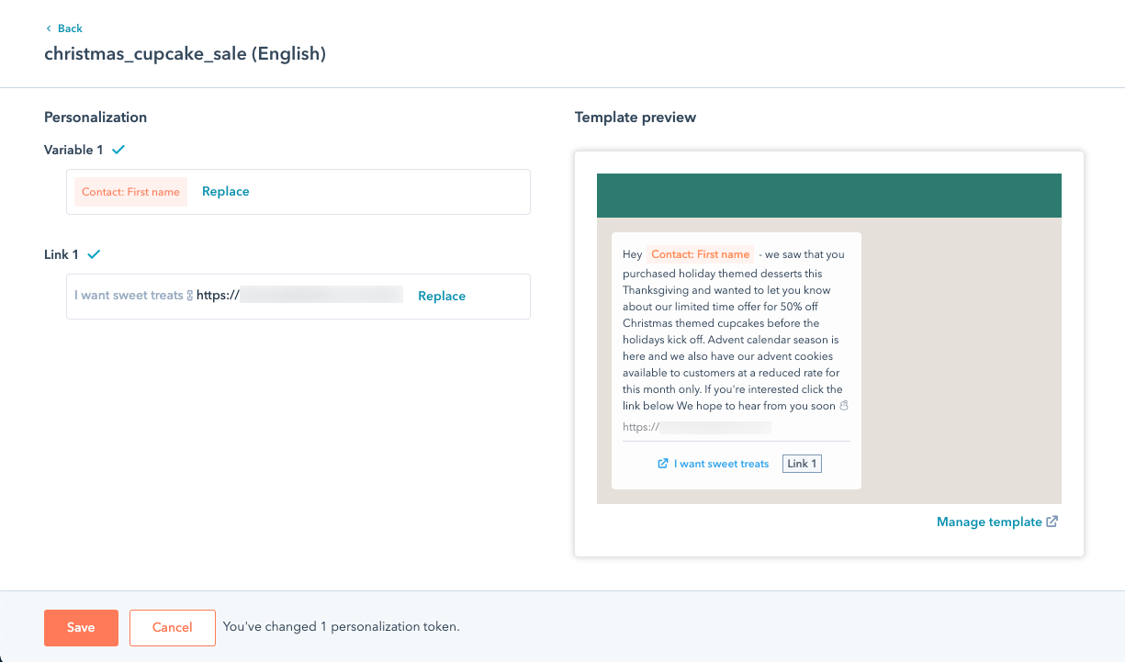 Customize and send WhatsApp message templates