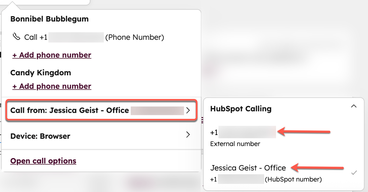 Make calls in the HubSpot browser