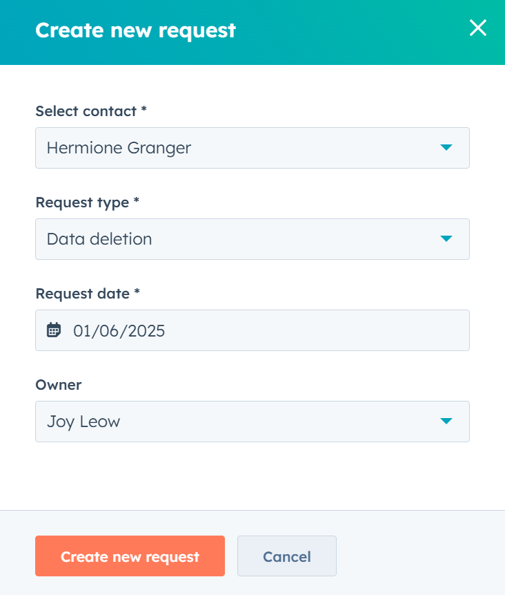 Manage data privacy requests