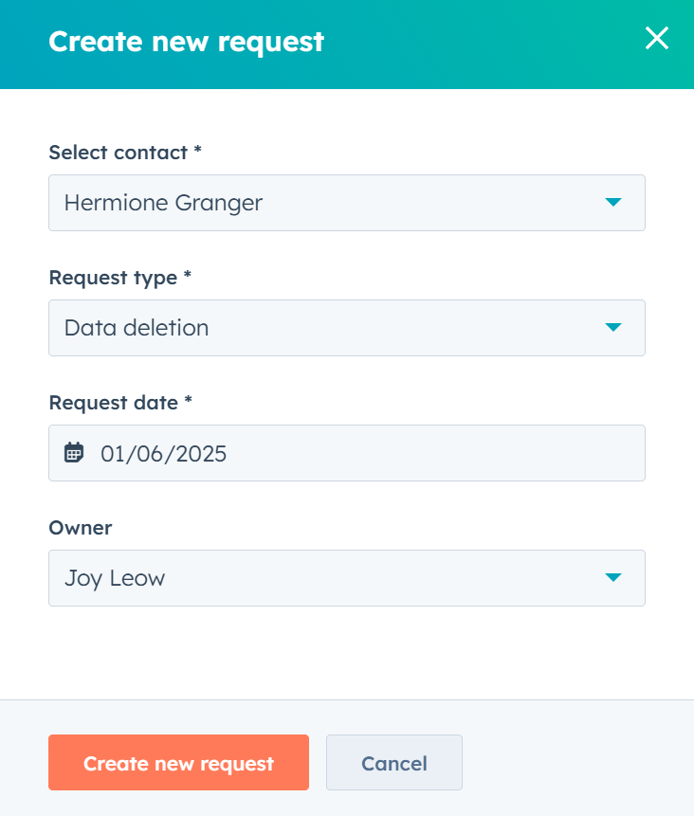 Manage data privacy requests