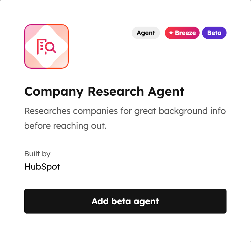 Set up and use the company research agent