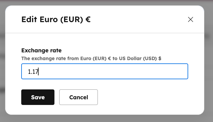 Add and edit your account currencies