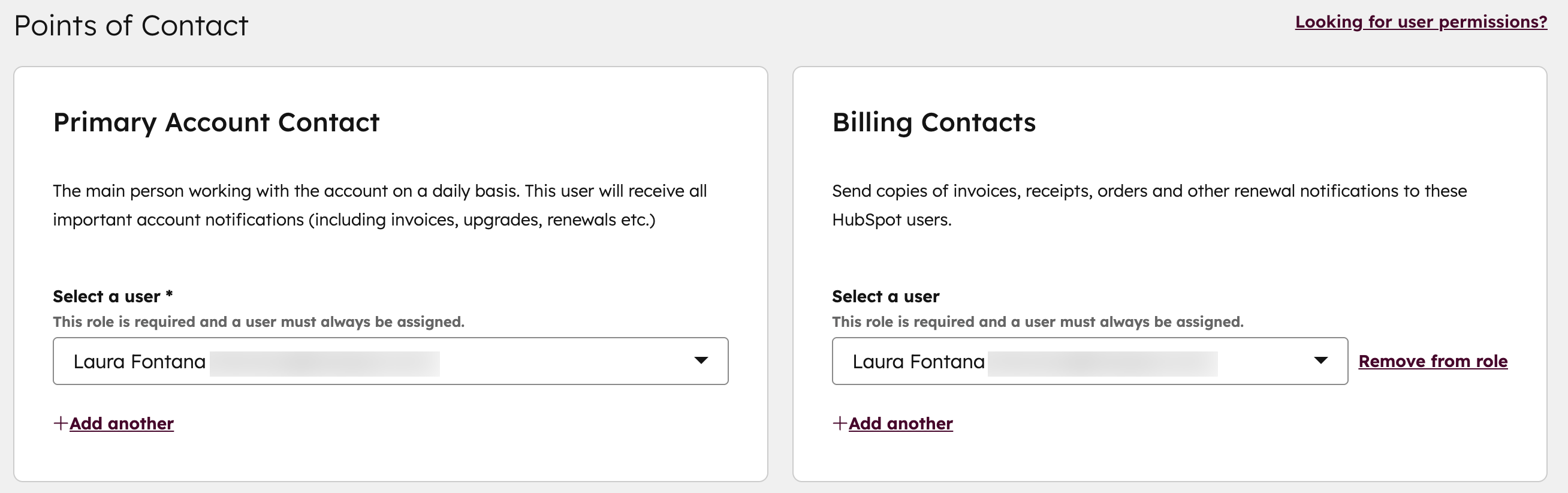 Update the points of contact for your HubSpot account