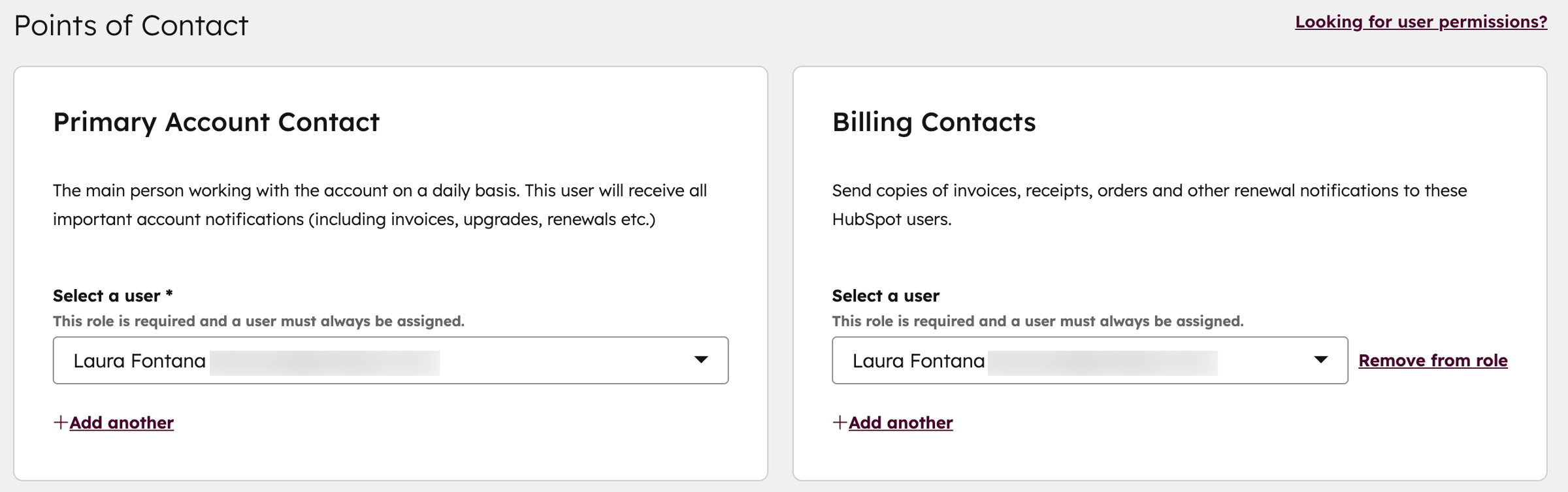 Update the points of contact for your HubSpot account