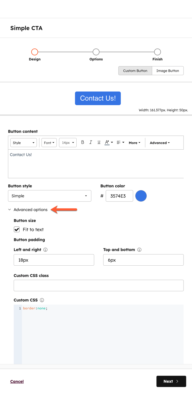 新增自訂樣式至您的 CTA (傳統)