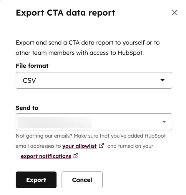 Export your CTA (legacy) performance data