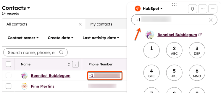 Make calls in the HubSpot browser