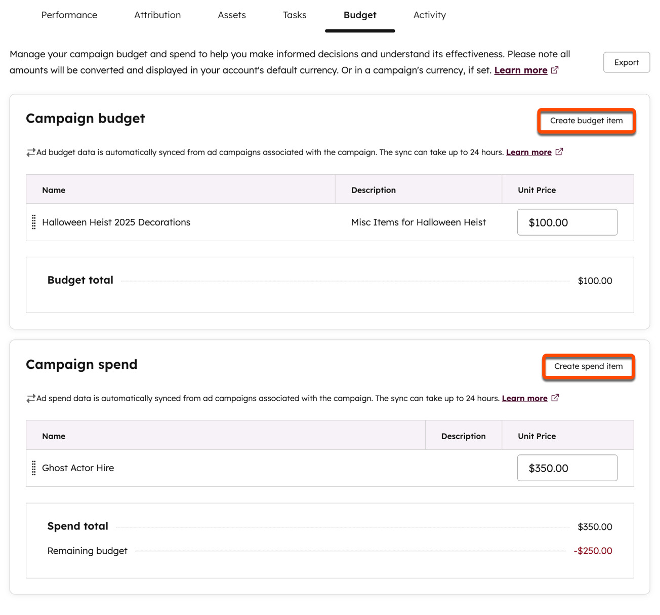 Manage your campaign budget