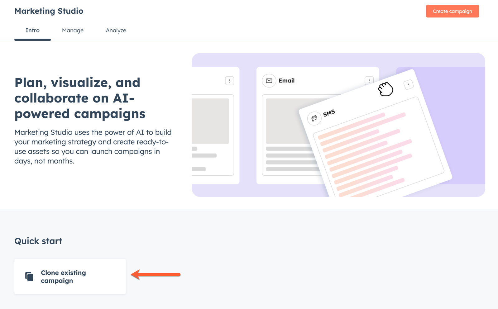 Create campaigns using Marketing Studio