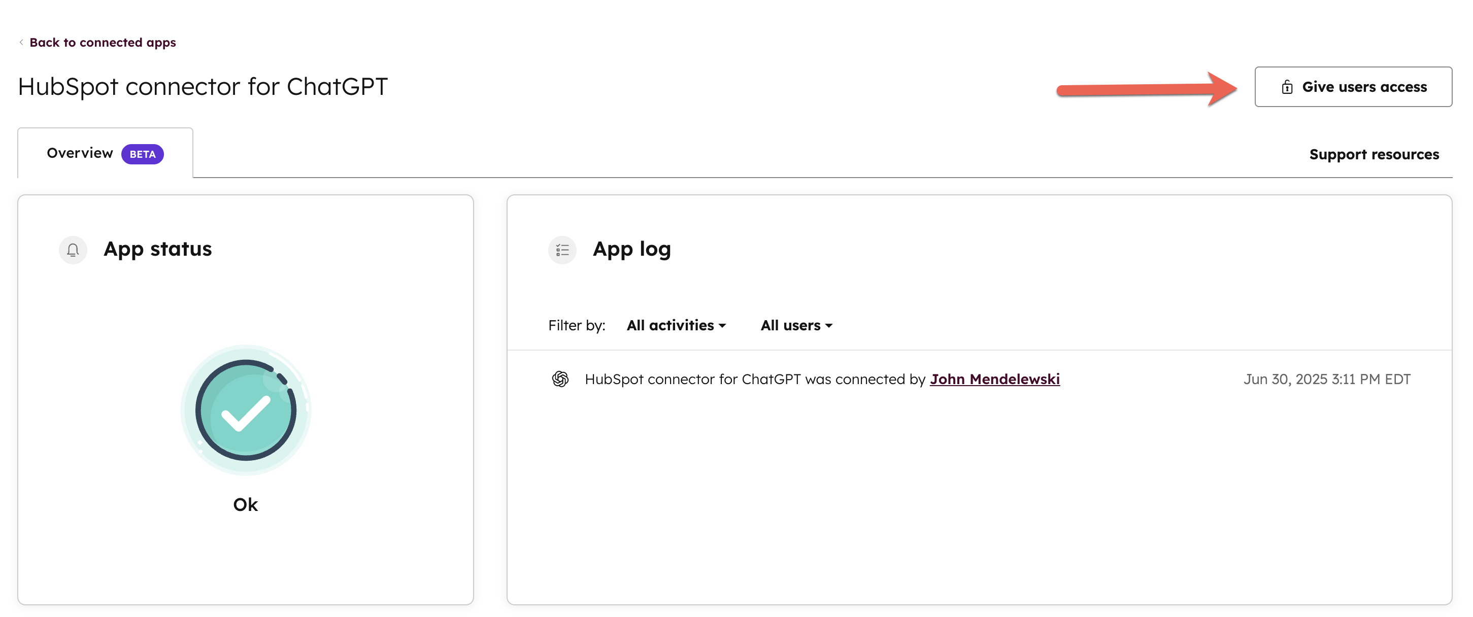 Set up and use the HubSpot connector for ChatGPT