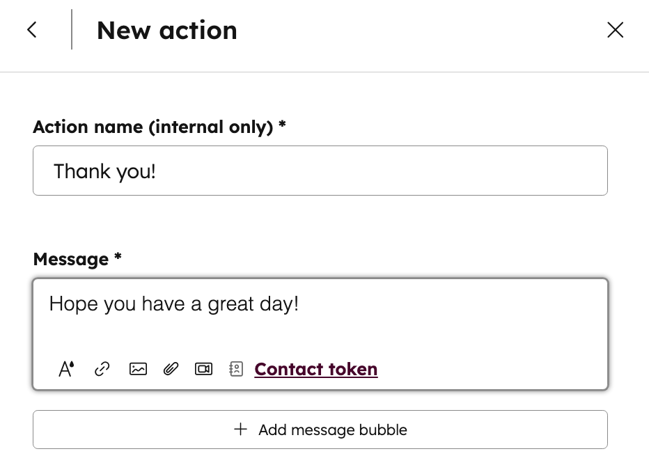 Choose your rule-based chatbot actions