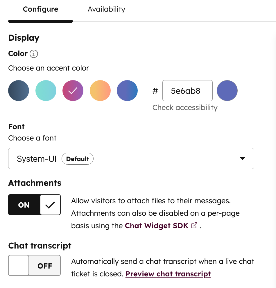 Connect and customize a chat channel in help desk