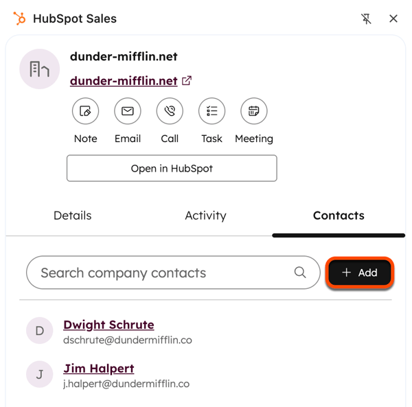 Use the HubSpot Sales Chrome extension across the web