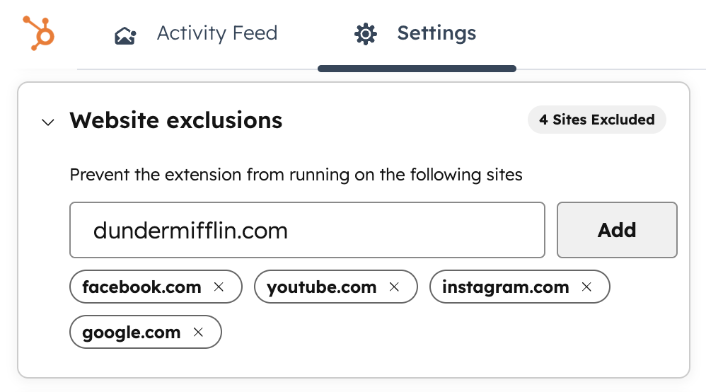 Use the HubSpot Sales Chrome extension across the web