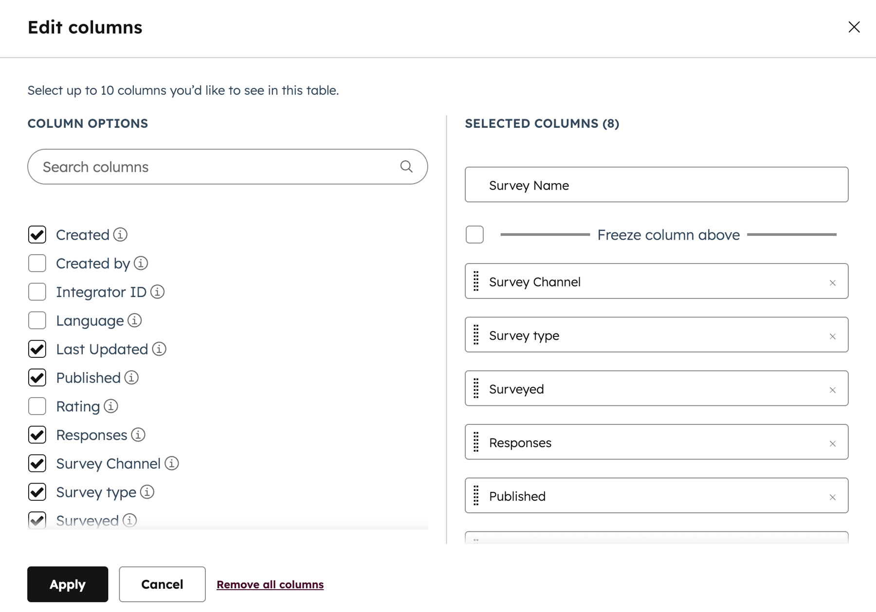 Organize your feedback surveys
