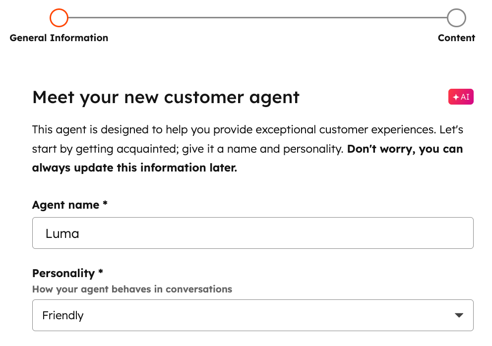 Set up the customer agent