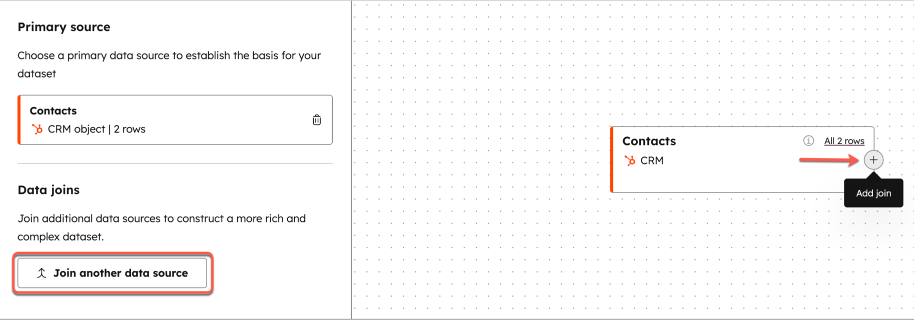 Use data join in datasets