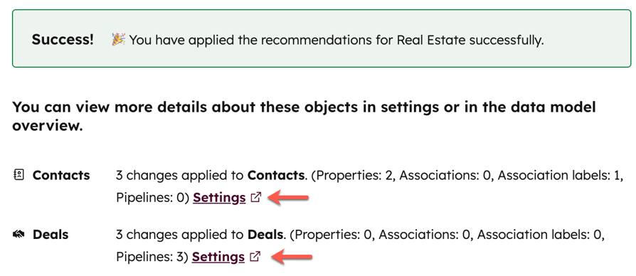 Define your data model with recommendations