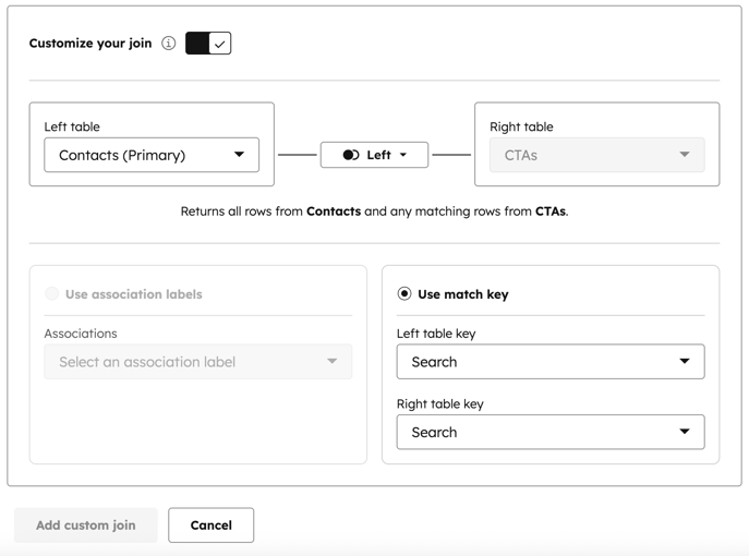 Use data join in datasets