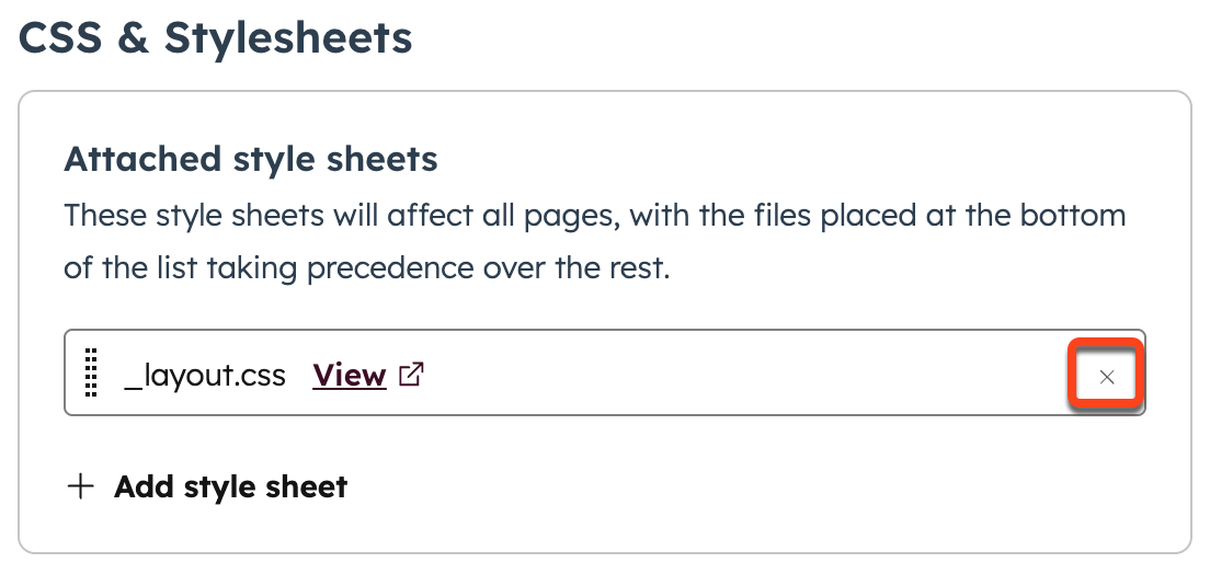 Remove a stylesheet from a page