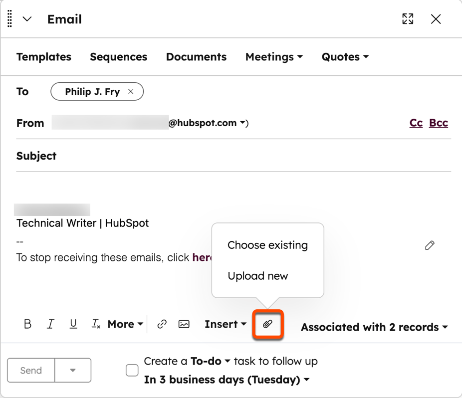 Add attachments to emails