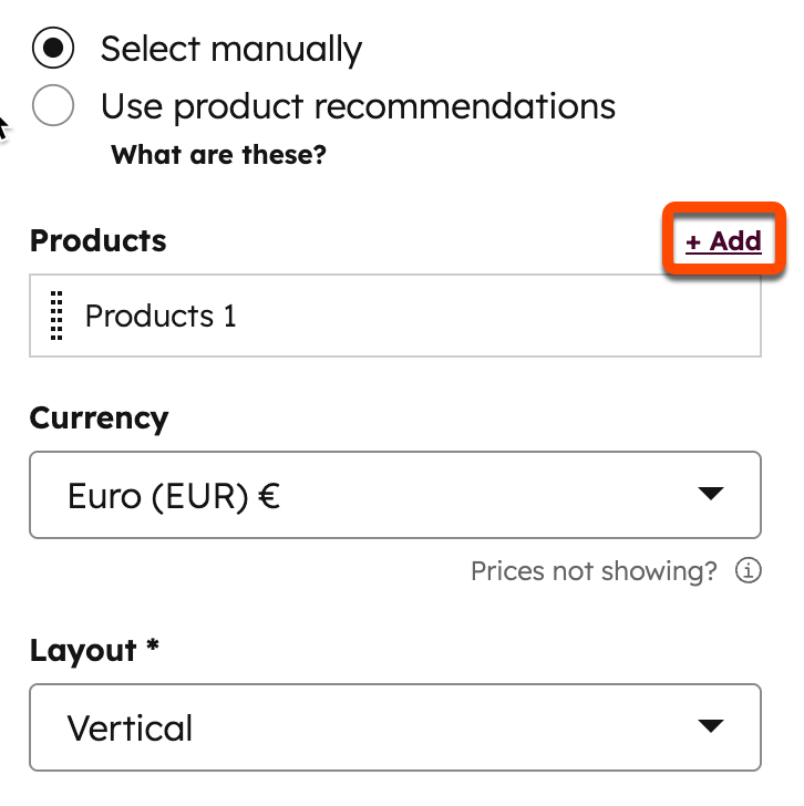 Display products in marketing emails