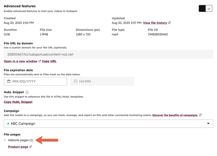 Upload files to use in your HubSpot content
