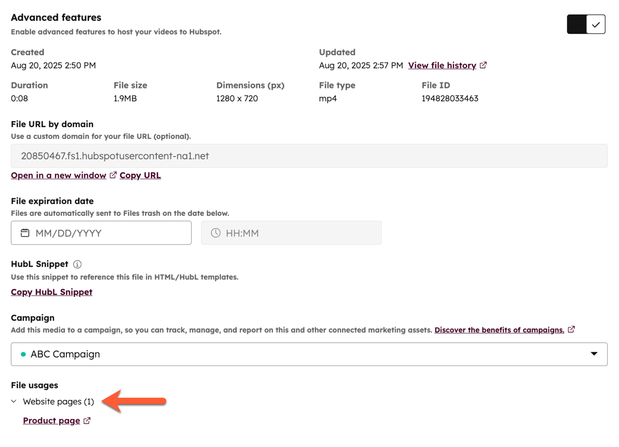 Upload files to use in your HubSpot content