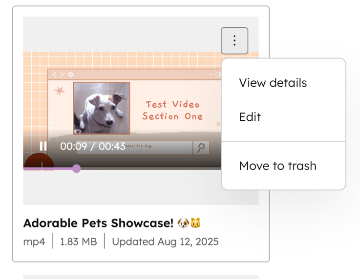 Upload and manage videos