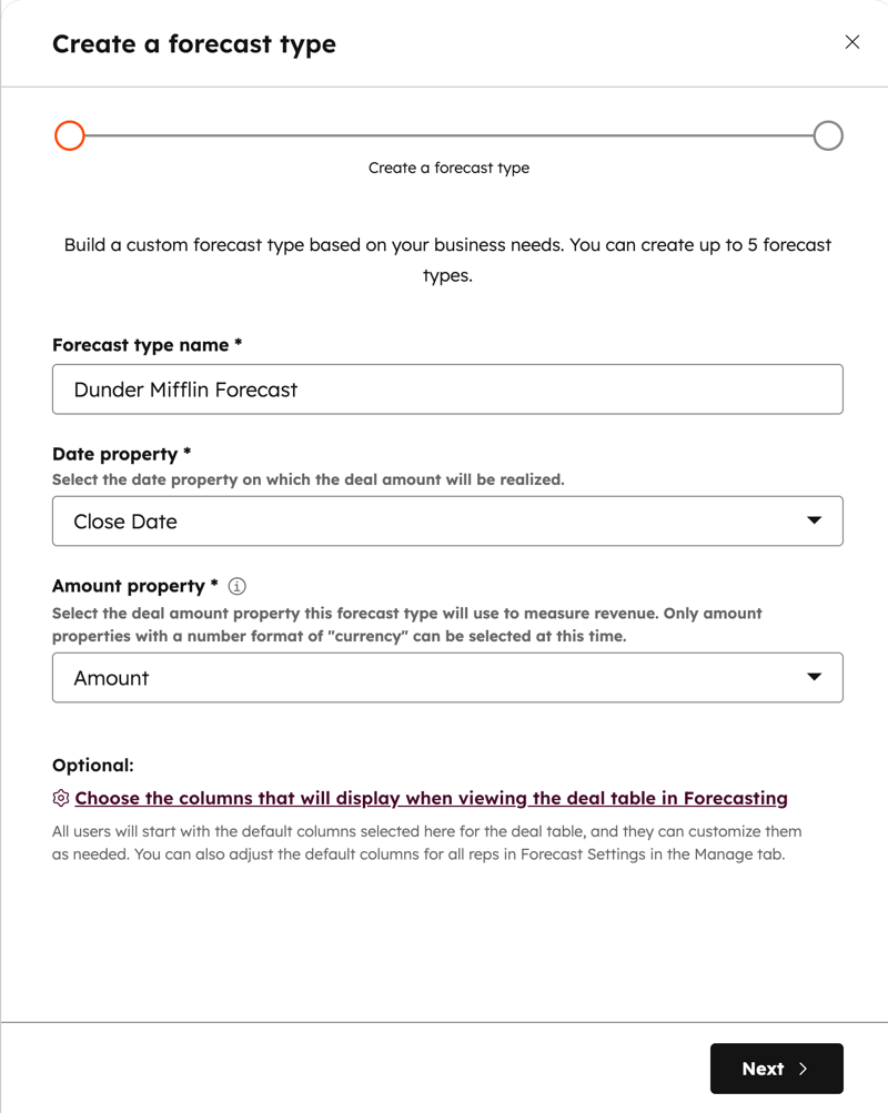 Create a forecast to view multiple outcomes