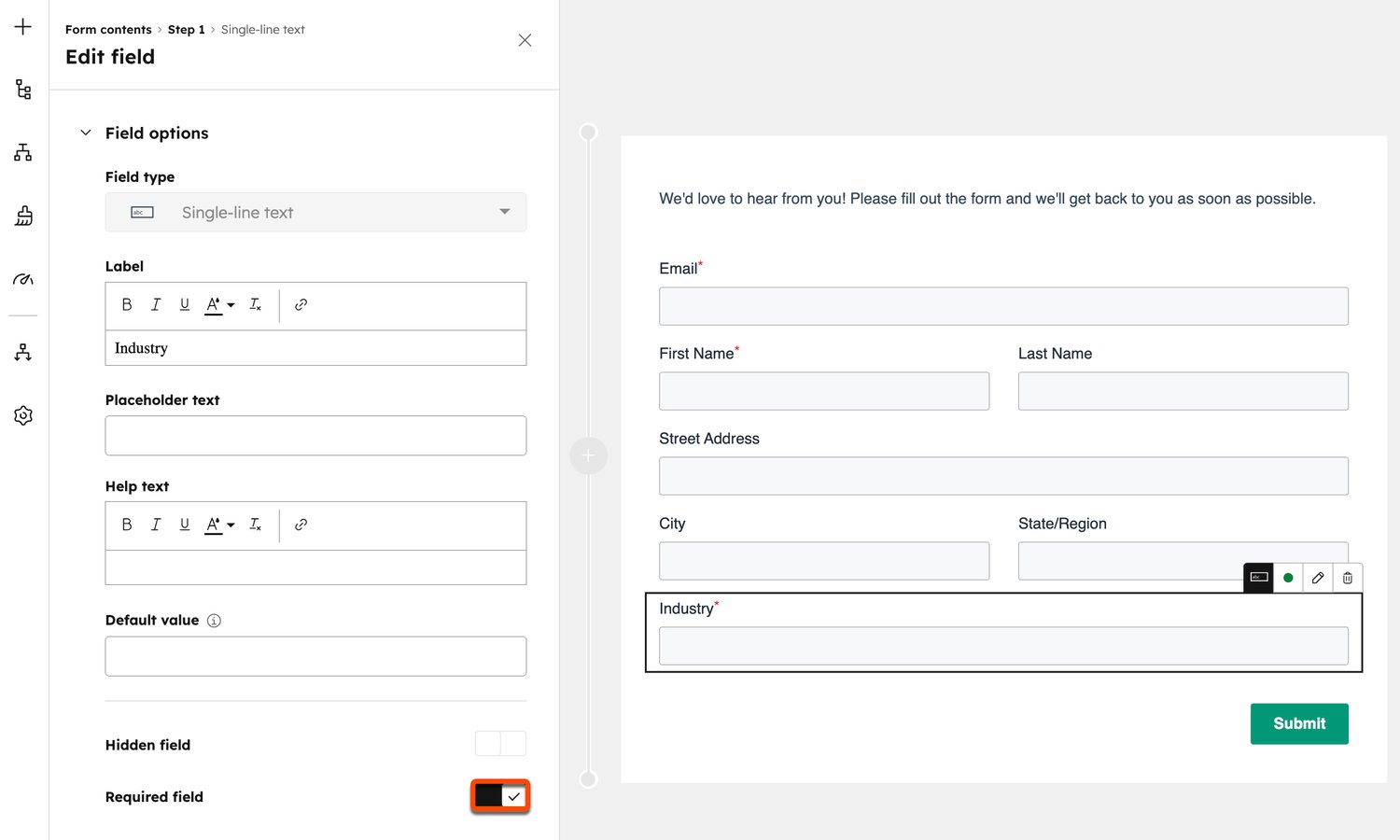 Create and edit forms