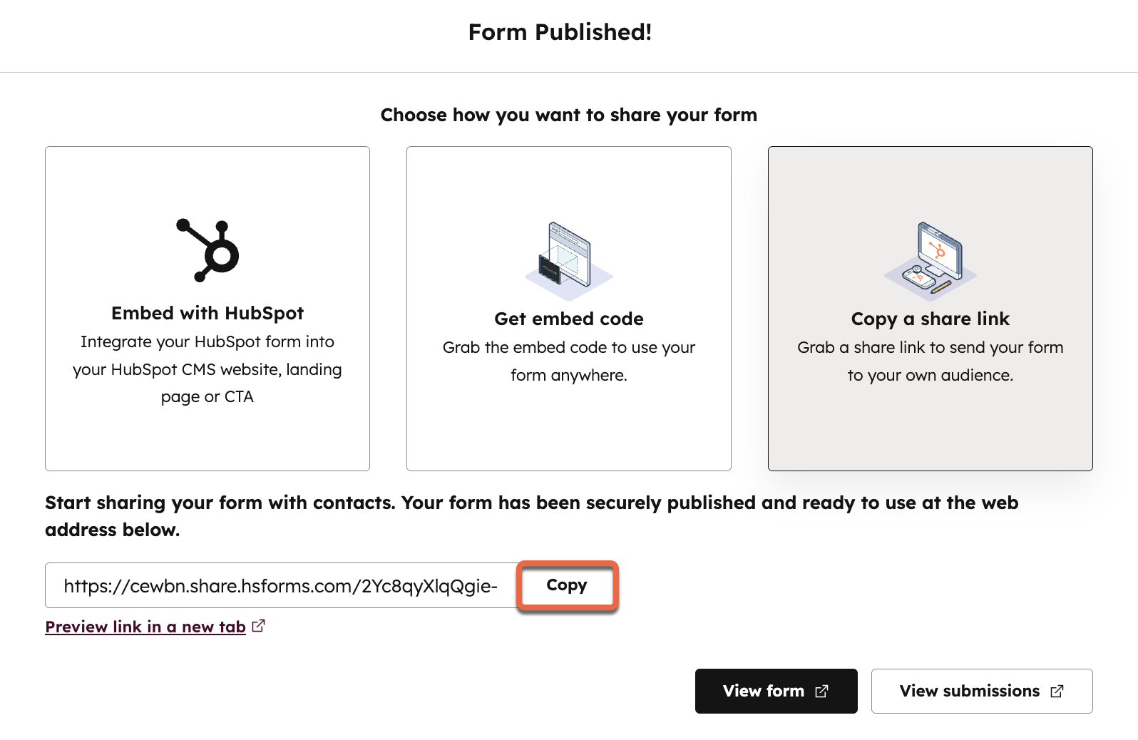 Set up and style a HubSpot form on an external site