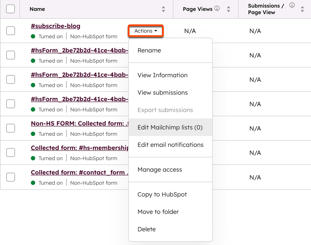 Use HubSpot's integration with MailChimp