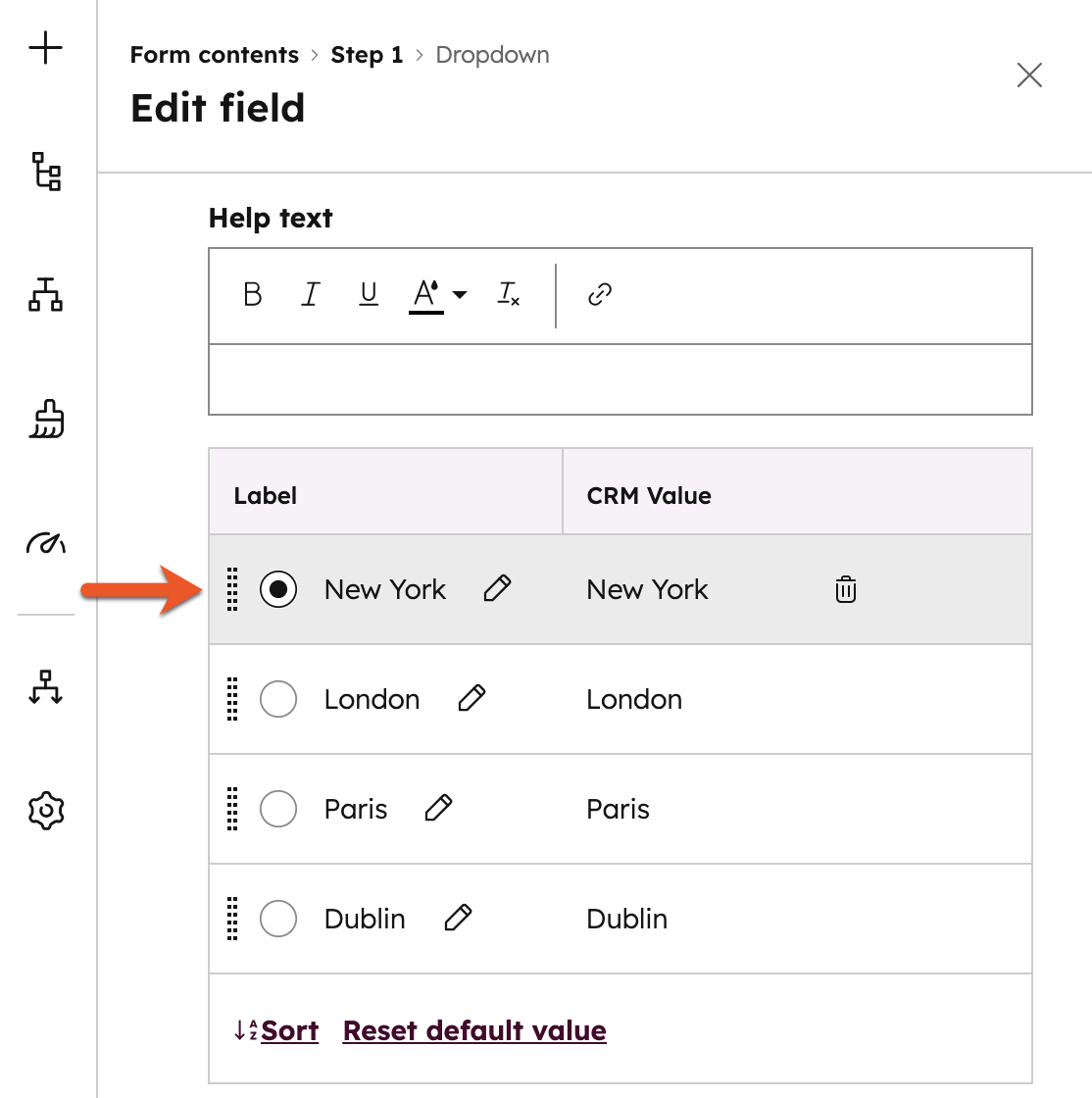 Edit your form fields