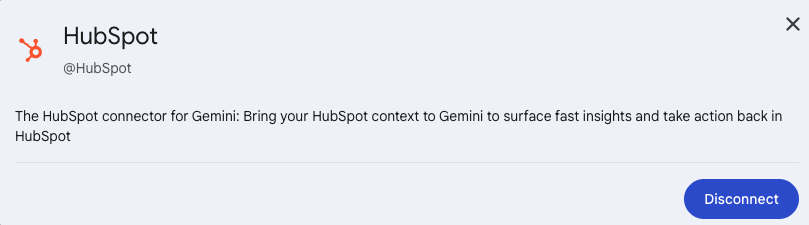 Set up and use the HubSpot connector for Gemini
