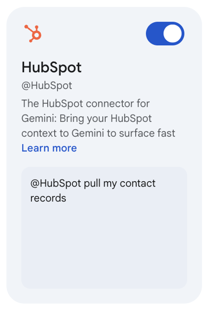 Set up and use the HubSpot connector for Gemini