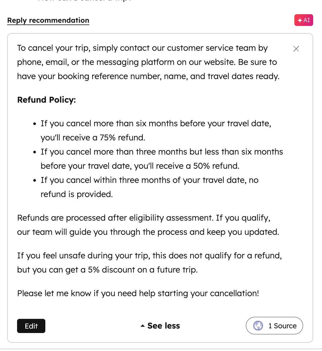 Use reply recommendations in help desk