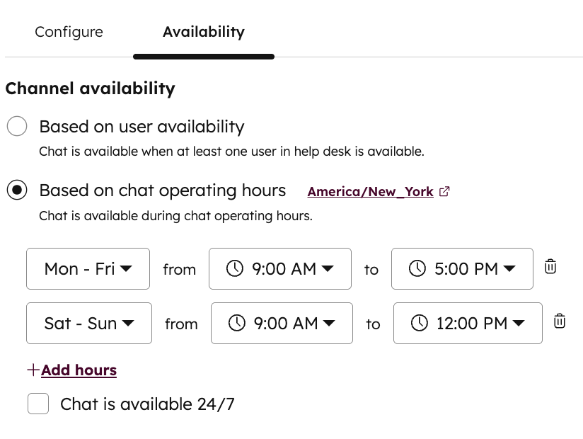 Connect and customize a chat channel in help desk