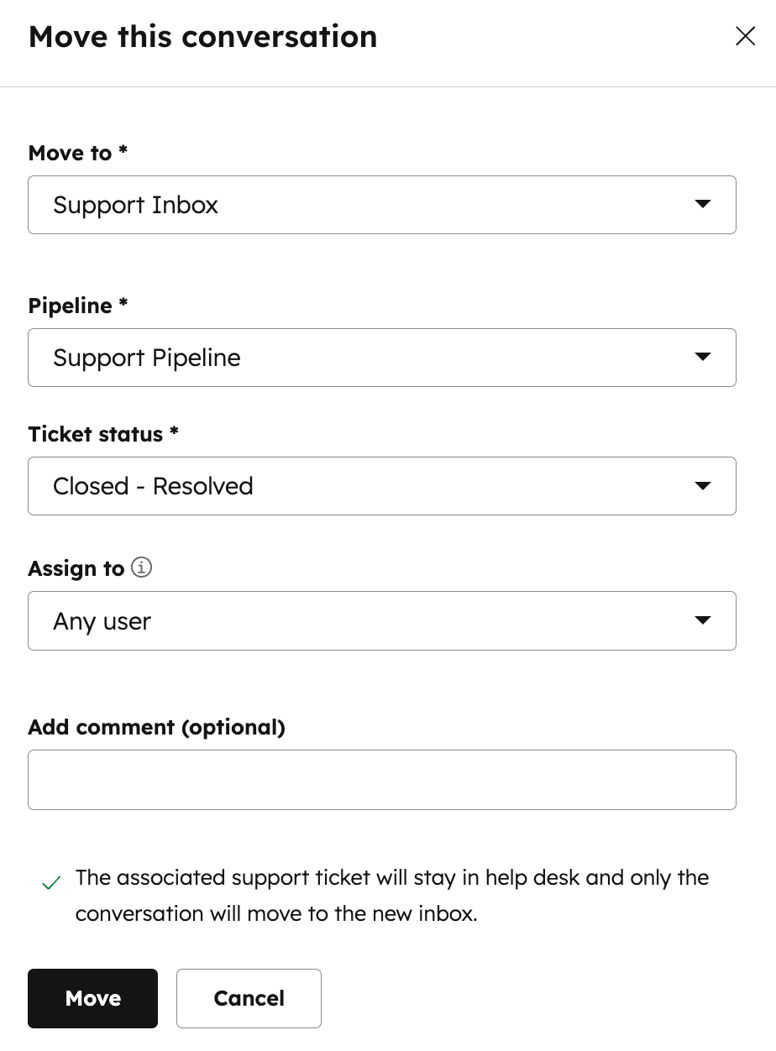 Manage tickets in help desk