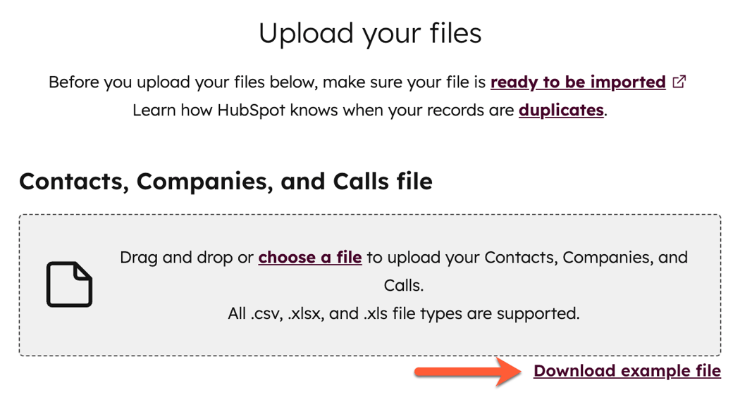 Generate an example import file