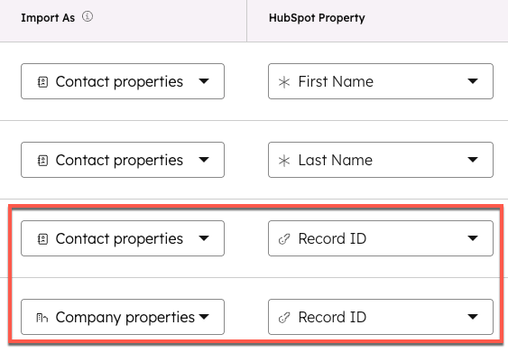 Import records and activities