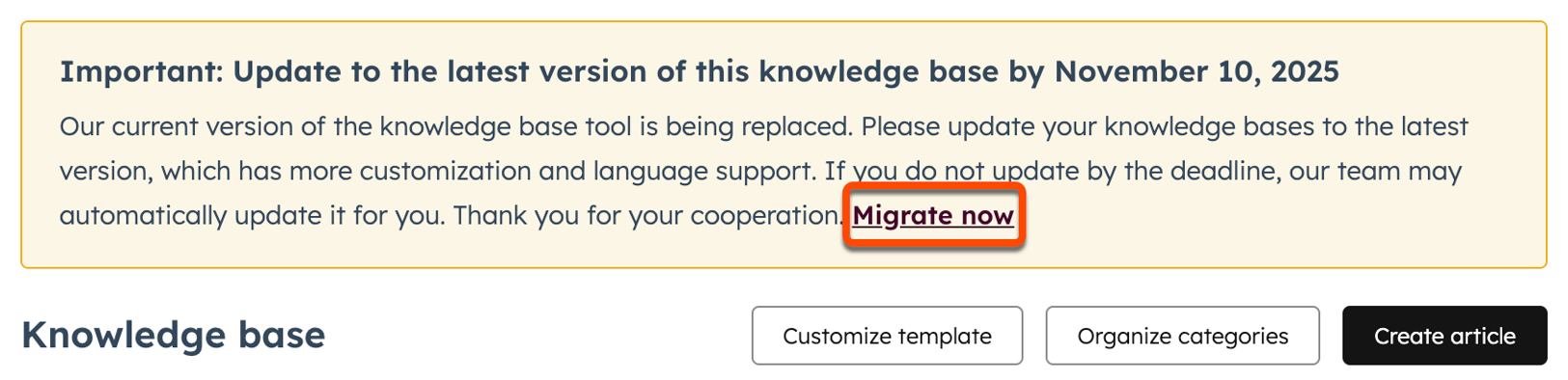 Migrate a knowledge base