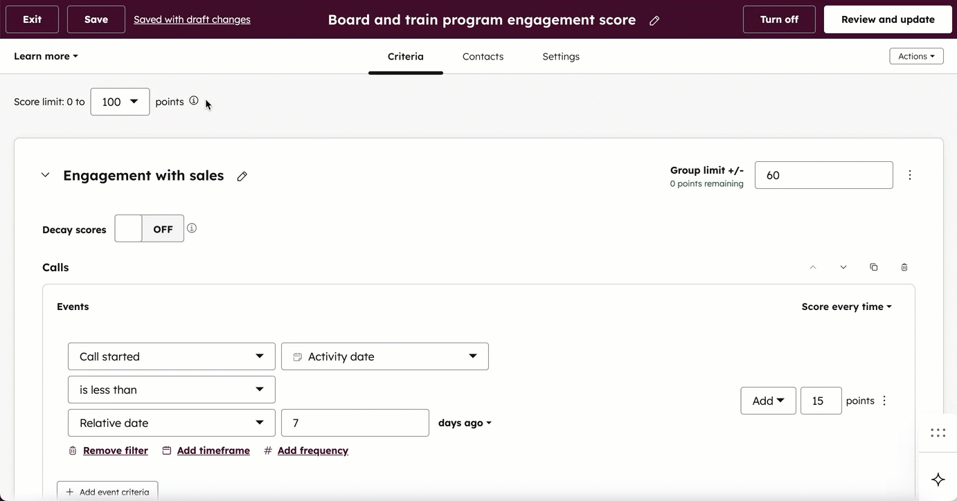 Understand the lead scoring tool