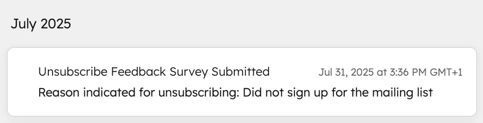 Redirect contacts to an unsubscribe survey