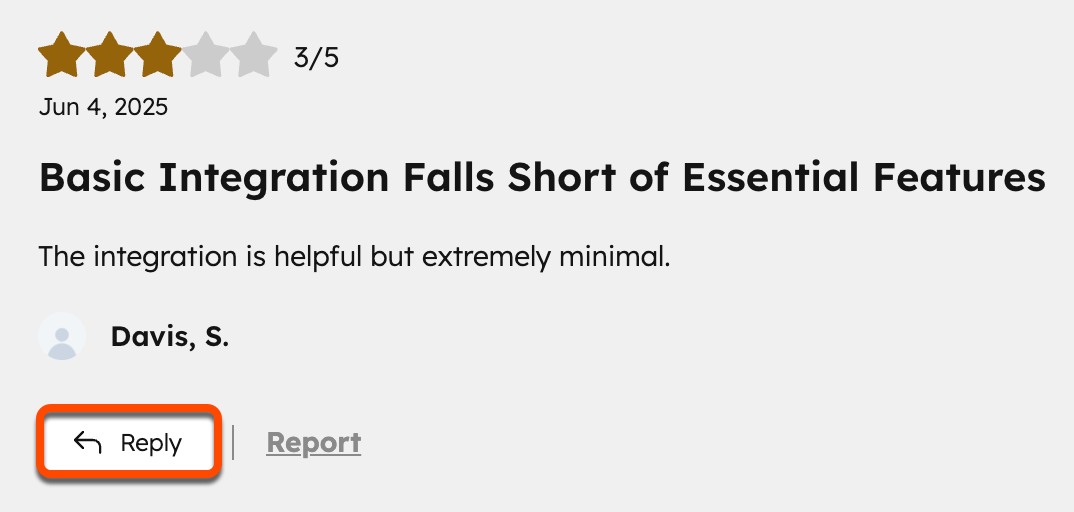 Manage HubSpot Marketplace reviews for listings